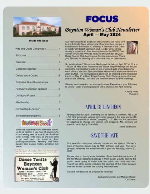 Boynton Woman's Club | Serving Boynton Beach for more than 100 years
